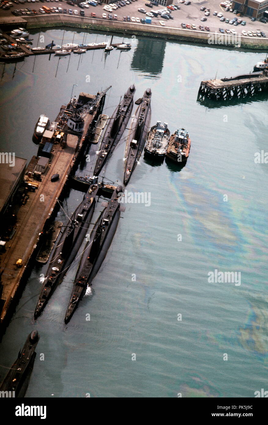 AJAXNETPHOTO. JULY, 1977. GOSPORT, ENGLAND. - AERIAL VIEW OF ROYAL NAVY ...