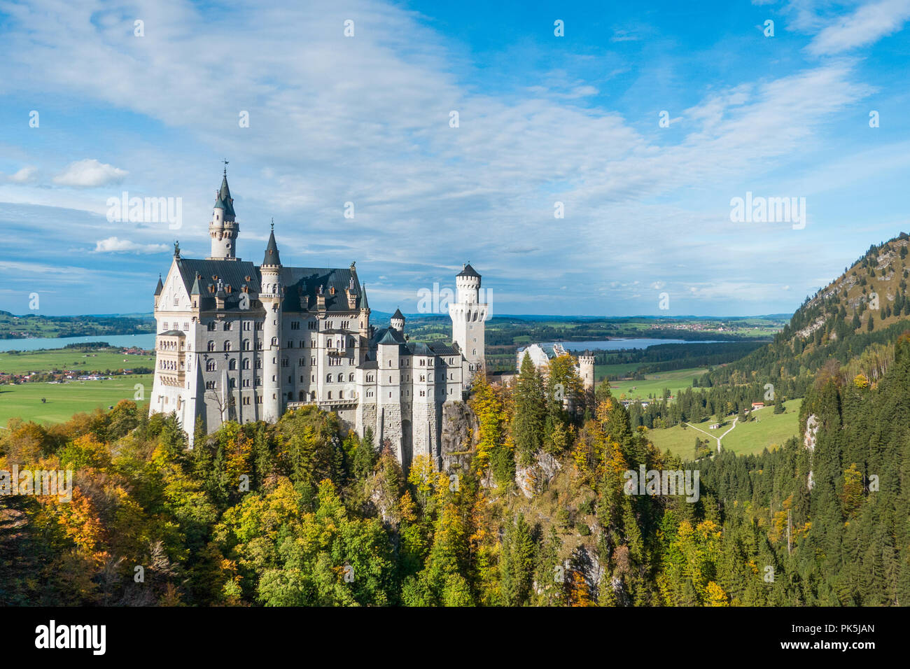 Aerial view neuschwanstein castle in hi-res stock photography and ...