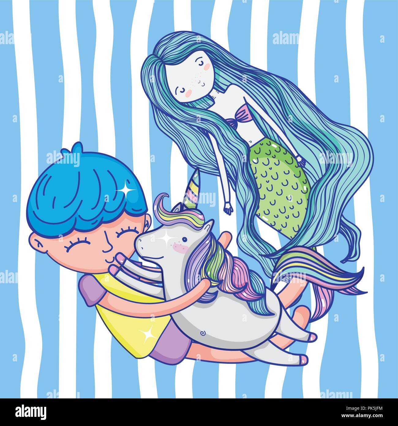 Cute mermaid cartoons Stock Vector Image & Art - Alamy