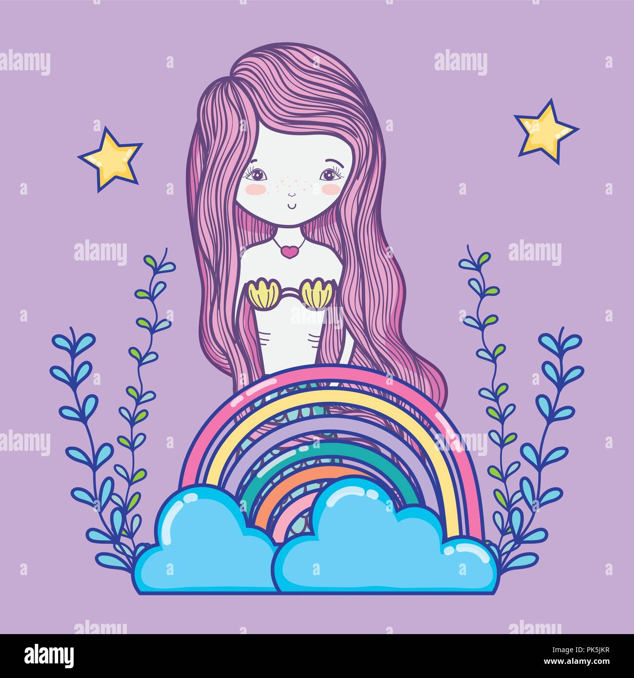 Cute mermaid cartoons Stock Vector Image & Art - Alamy