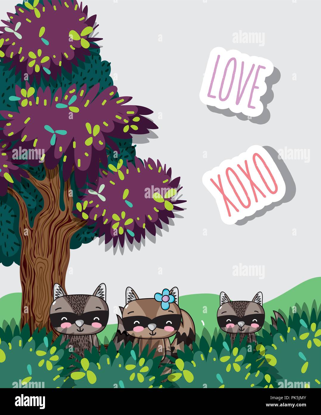 Cute raccoon animal Stock Vector Image & Art - Alamy