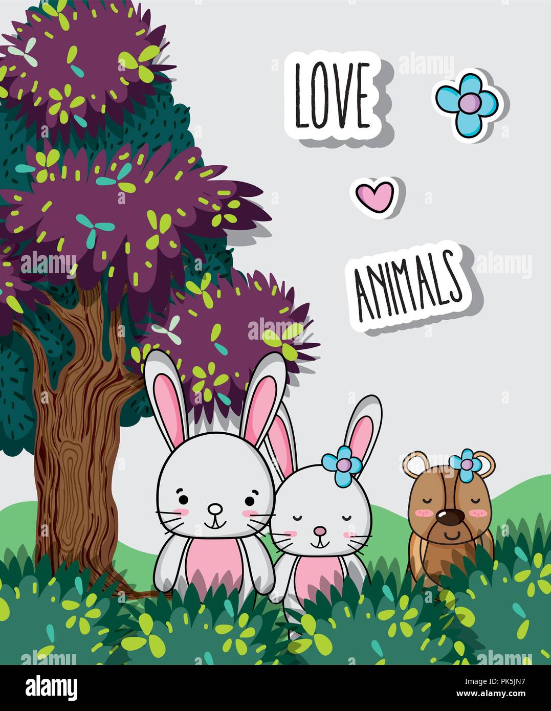 Lovely animals cartoon Stock Vector Image & Art - Alamy