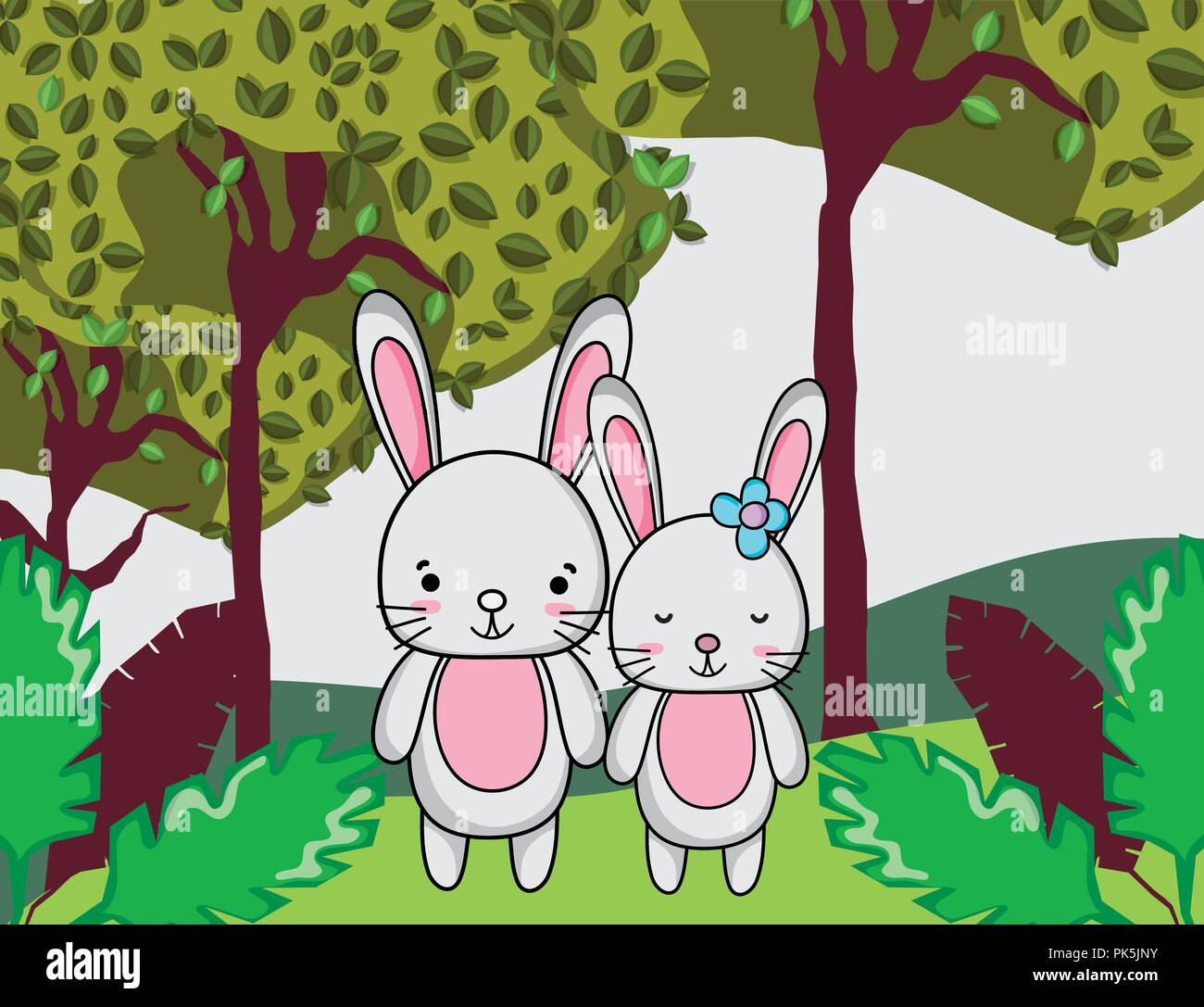 Cute rabbits cartoons Stock Vector Image & Art - Alamy