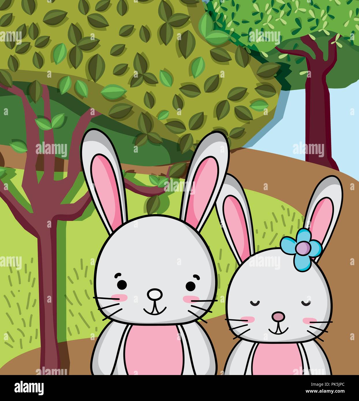 Cute rabbits cartoons Stock Vector Image & Art - Alamy