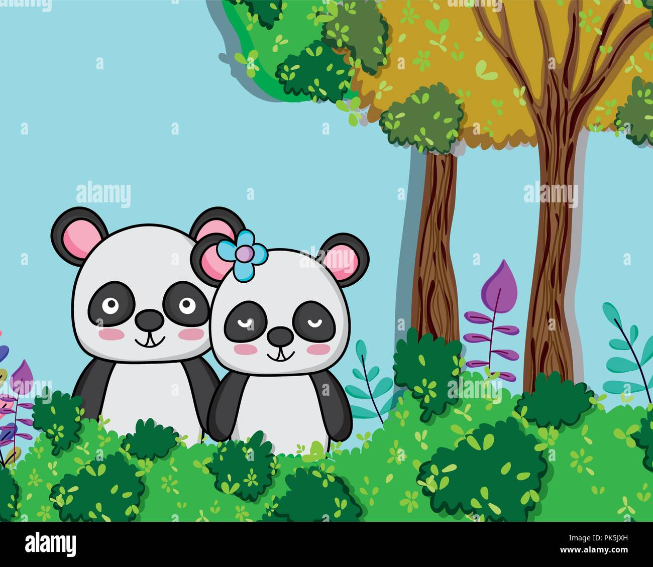 Cute panda bears Stock Vector Image & Art - Alamy