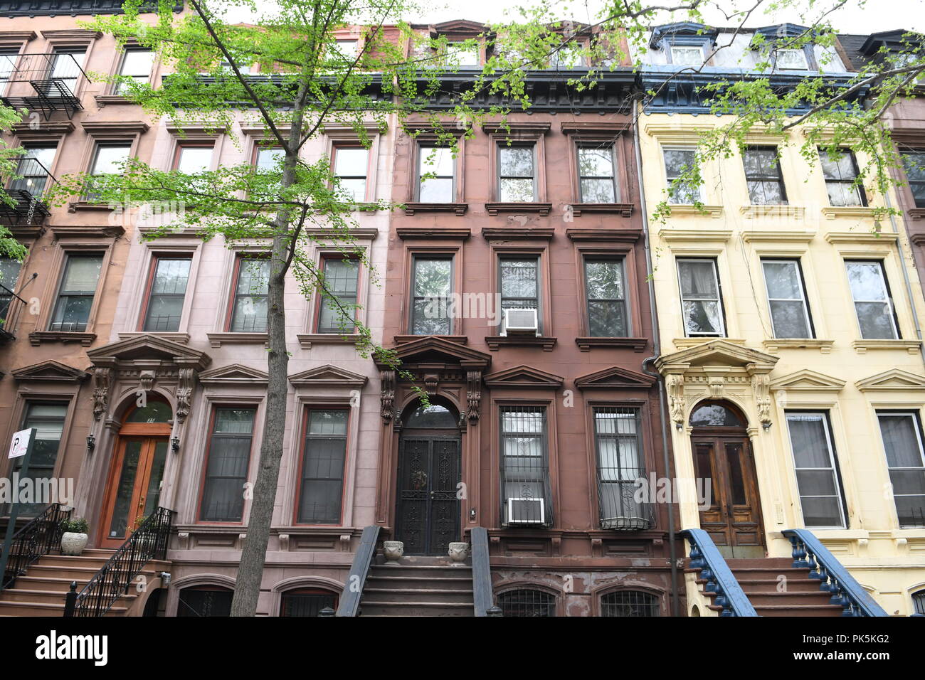 Harlem street view, New York City, USA Stock Photo - Alamy