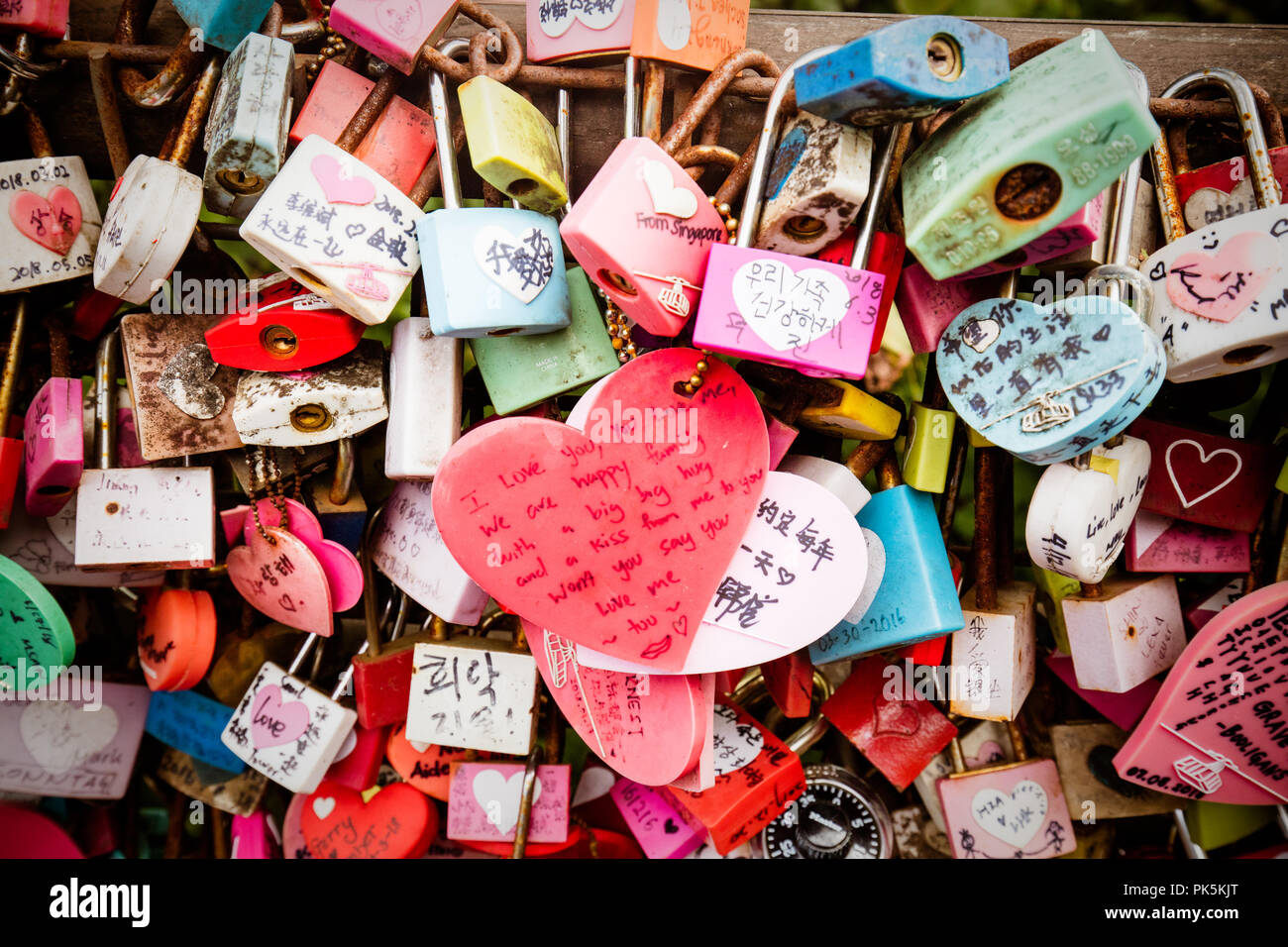 Love Locks at N Seoul Tower Stock Photo - Alamy