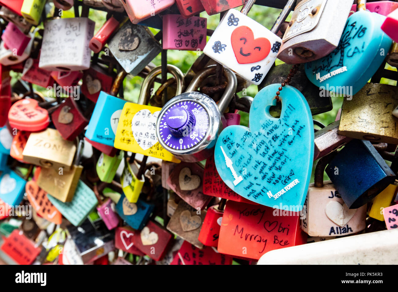 Love Locks at N Seoul Tower Stock Photo - Alamy