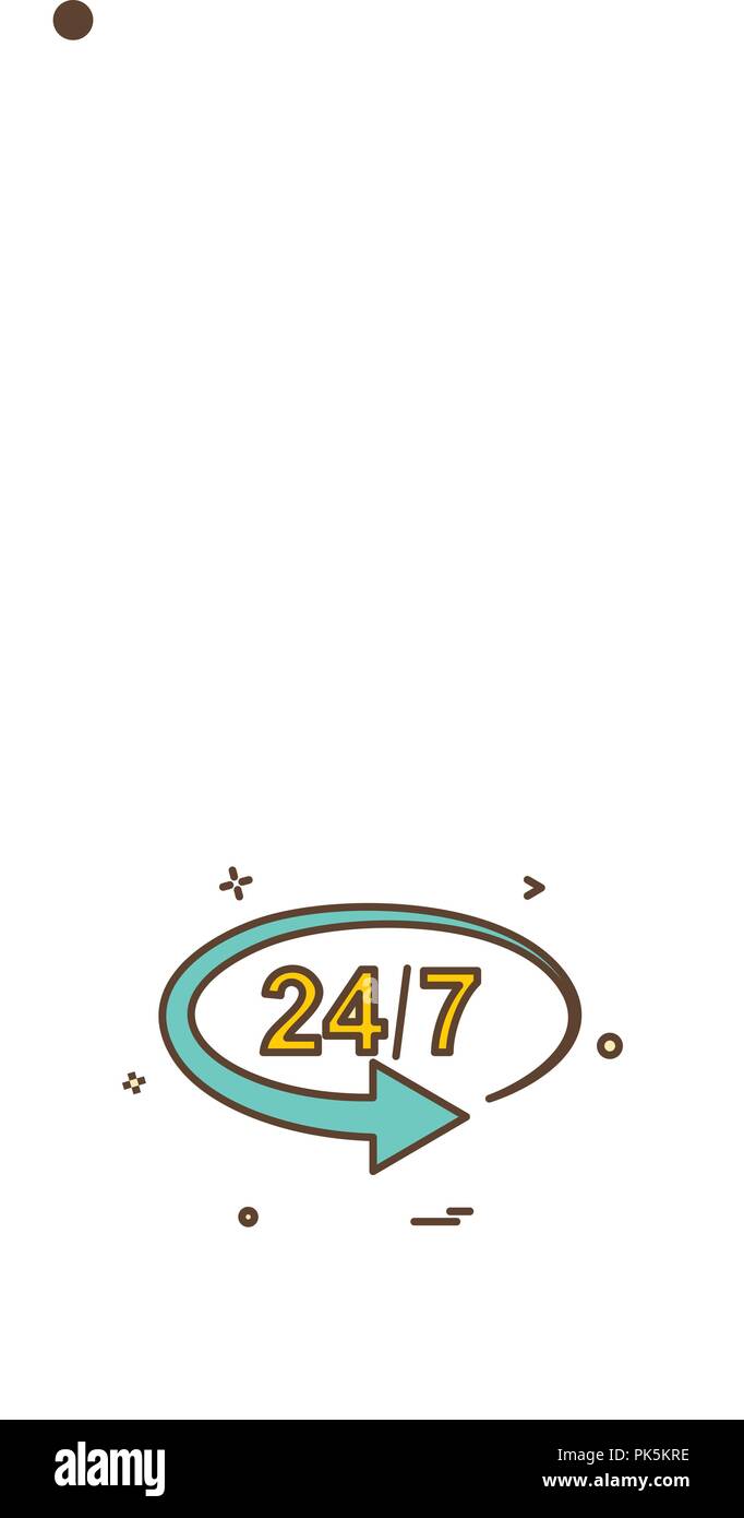 24 / 7 icon design vector Stock Vector Image & Art - Alamy