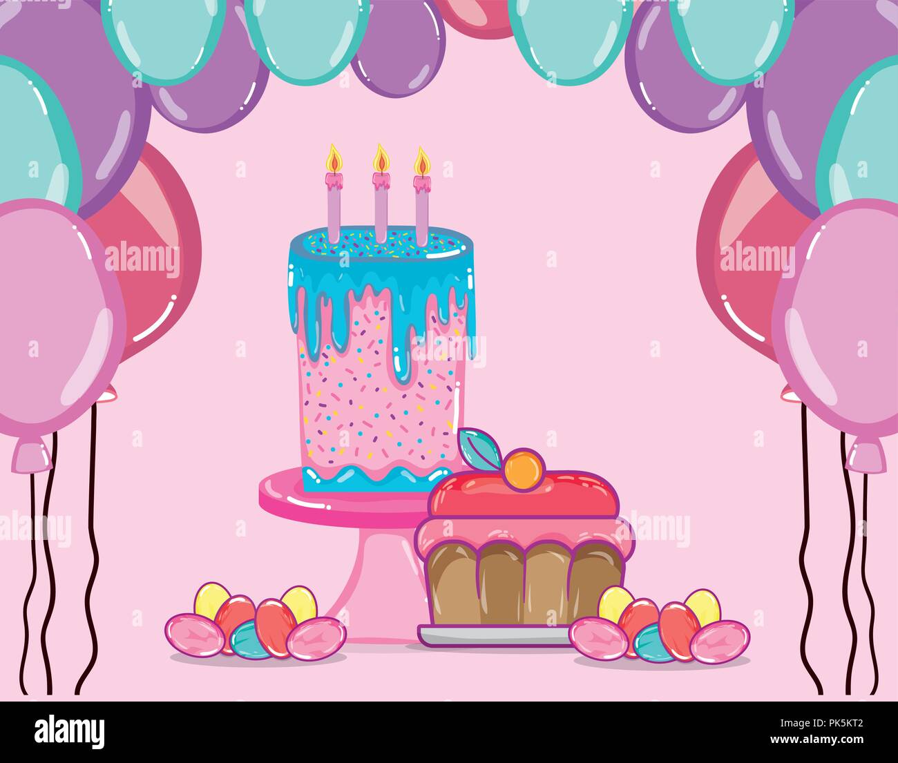 Birthday cakes cartoons hi-res stock photography and images - Alamy