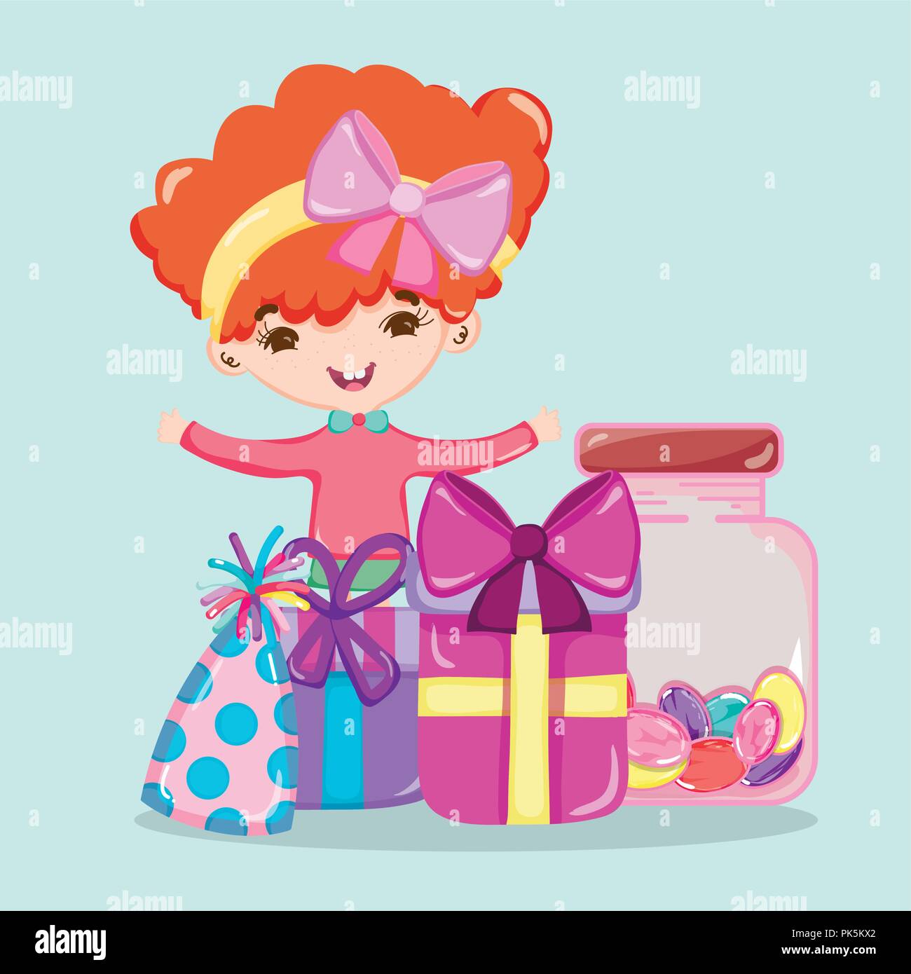 Girl and candies cartoons Stock Vector Image & Art - Alamy