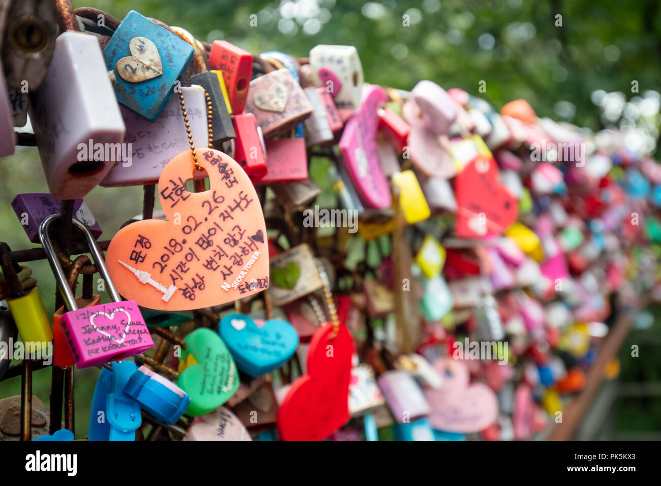 Namsan tower and locks seoul hi-res stock photography and images - Alamy