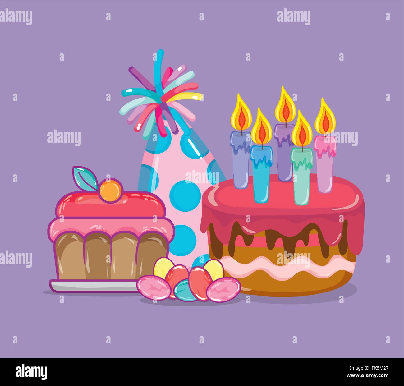 Birthday candies cartoons Stock Vector Image & Art - Alamy