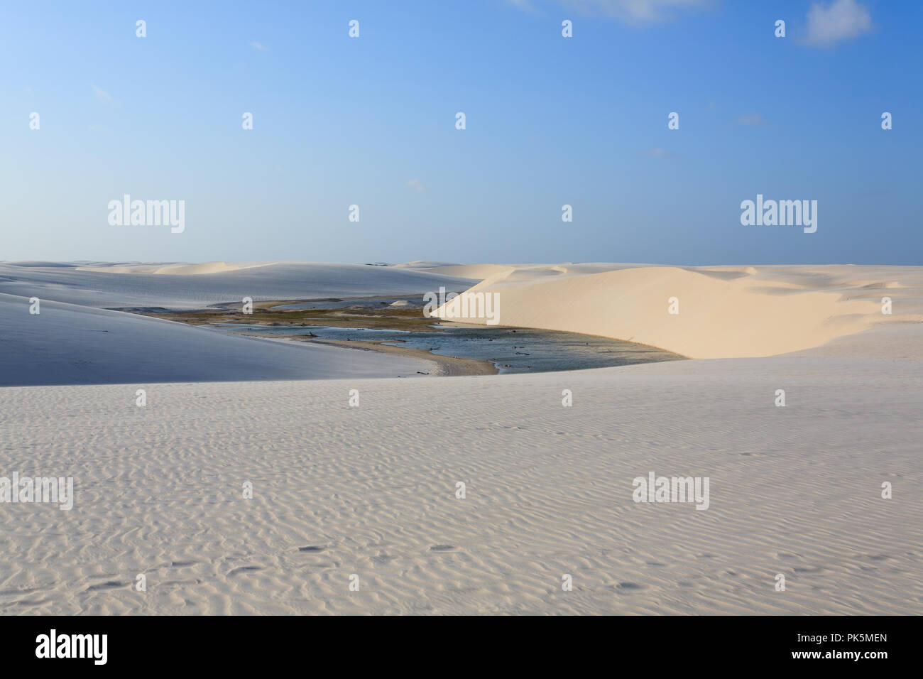 White sand dunes panorama from Lencois Maranhenses National Park ...
