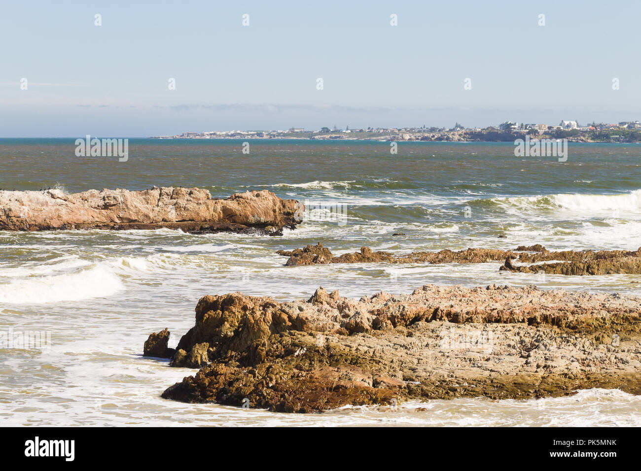 Hermanus beach view, South Africa. Famous whale watching point. African ...