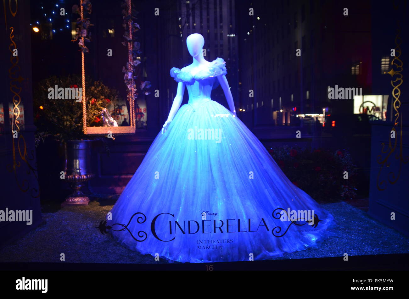 Holiday window display at Saks Fifth Avenue in NYC on March 9, 2015 ...