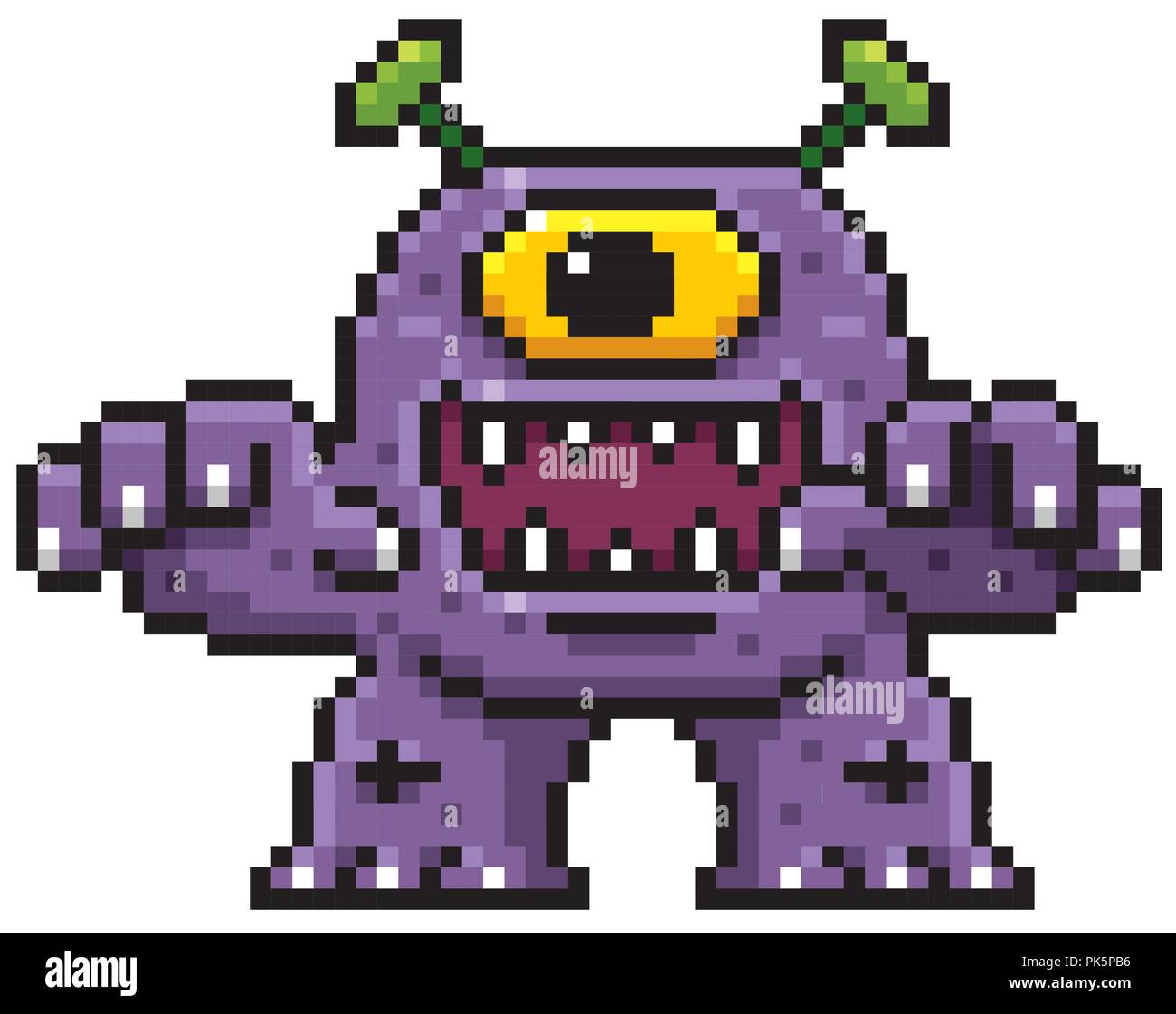 Vector illustration of Cartoon Monster - Pixel design Stock Vector ...