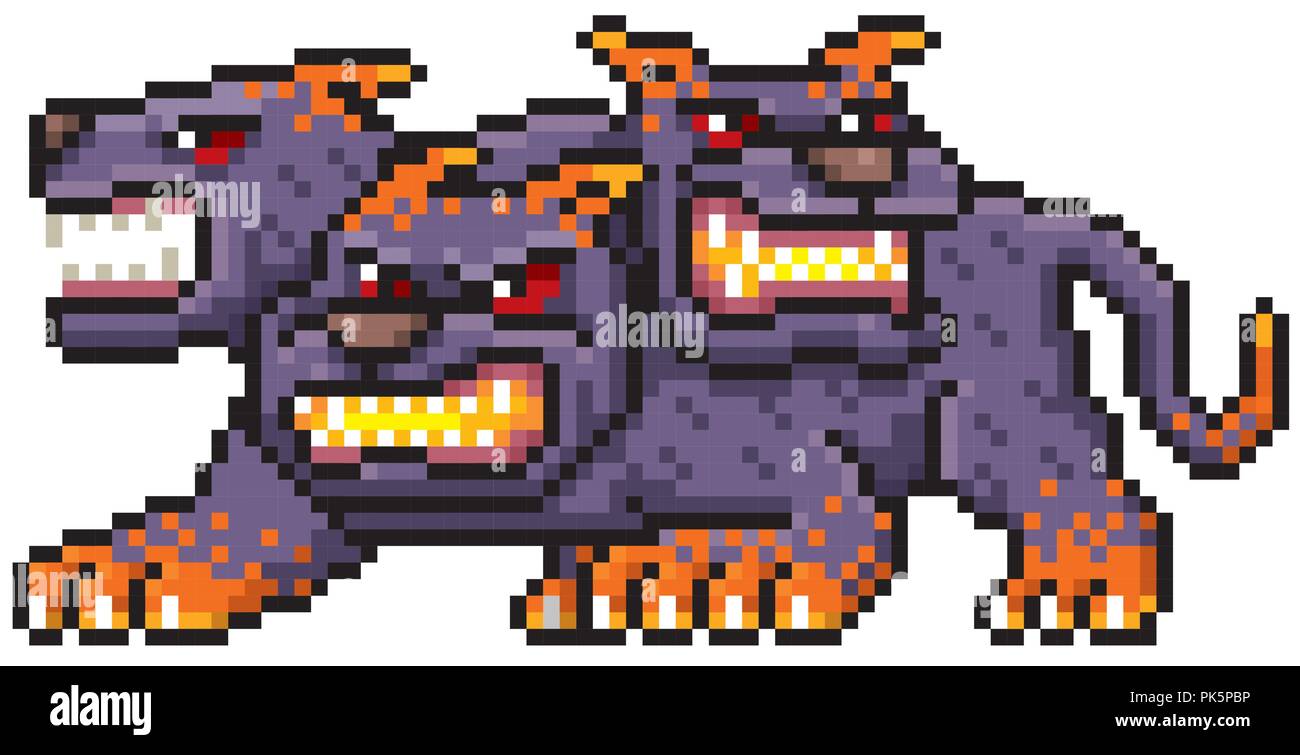 Vector illustration of Cartoon Monster - Pixel design Stock Vector ...