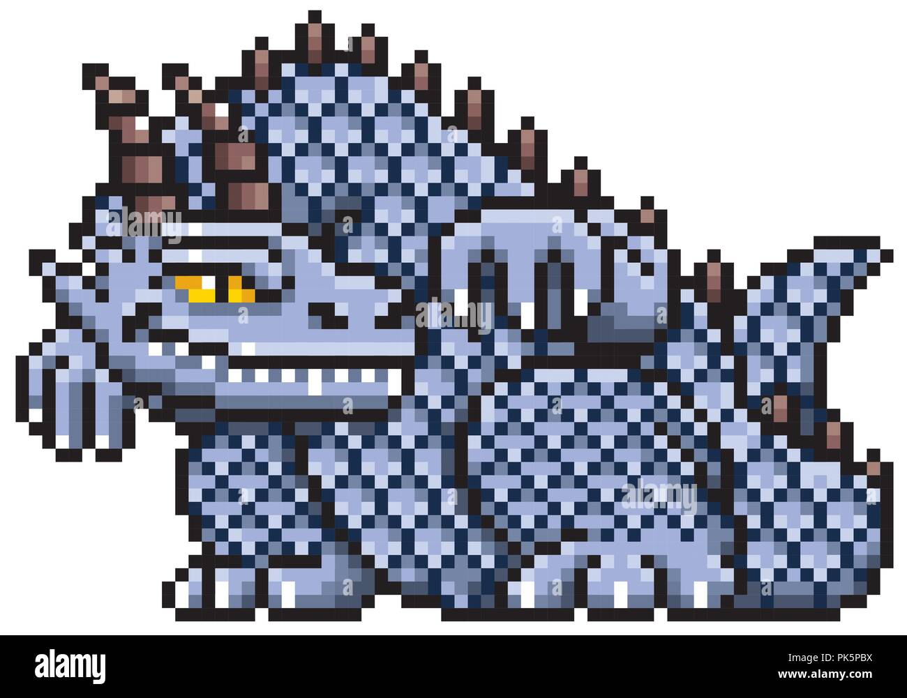 Vector illustration of Cartoon Dragon - Pixel design Stock Vector Image ...