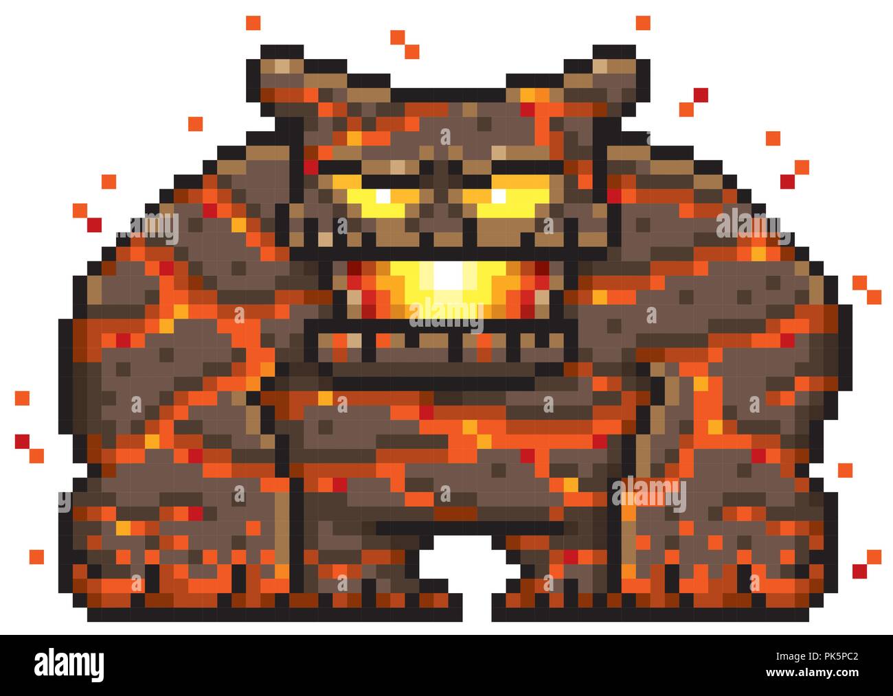 Vector illustration of Cartoon Monster Lava - Pixel design Stock Vector ...