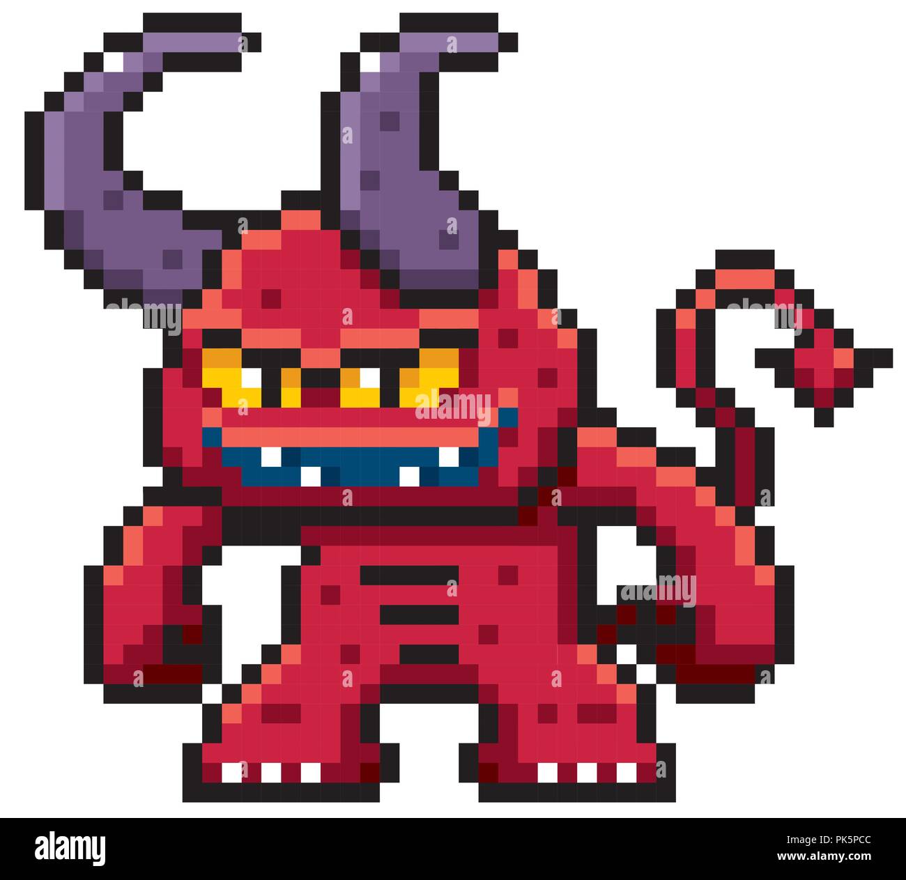 Vector illustration of Cartoon Monster - Pixel design Stock Vector ...