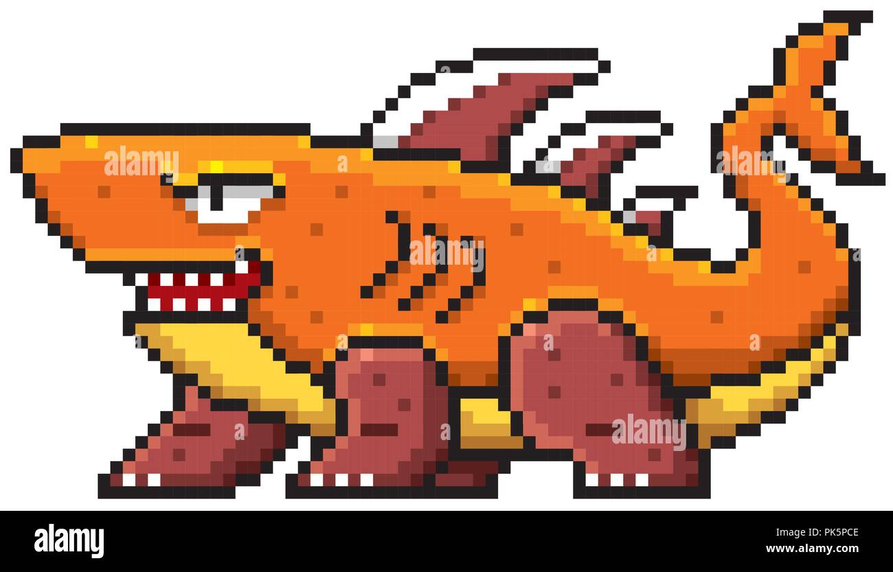 Vector illustration of Cartoon Monster - Pixel design Stock Vector ...