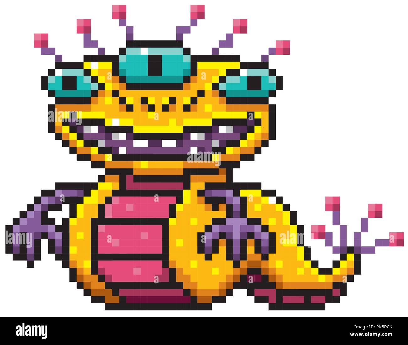 Vector illustration of Cartoon Monster - Pixel design Stock Vector ...