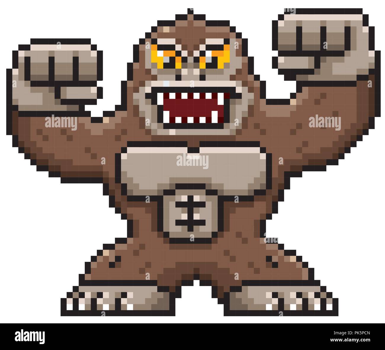 Vector illustration of Cartoon Monster - Pixel design Stock Vector ...