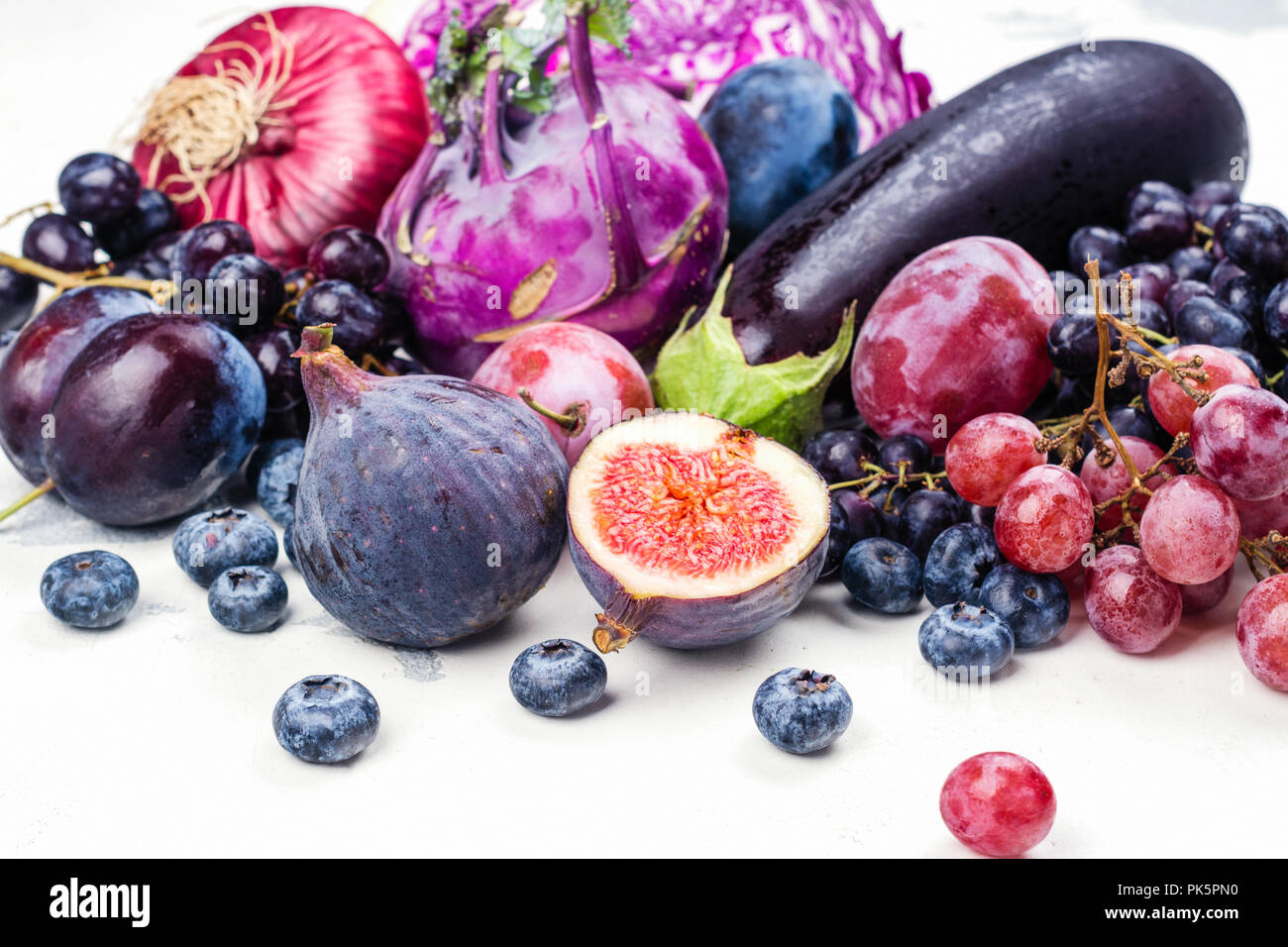 Selection of purple foods Stock Photo - Alamy