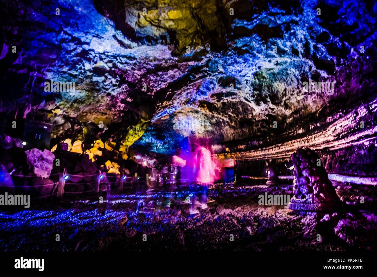 Jeju, South Korea - April 8,2018: The Manjanggul Cave is one of the ...