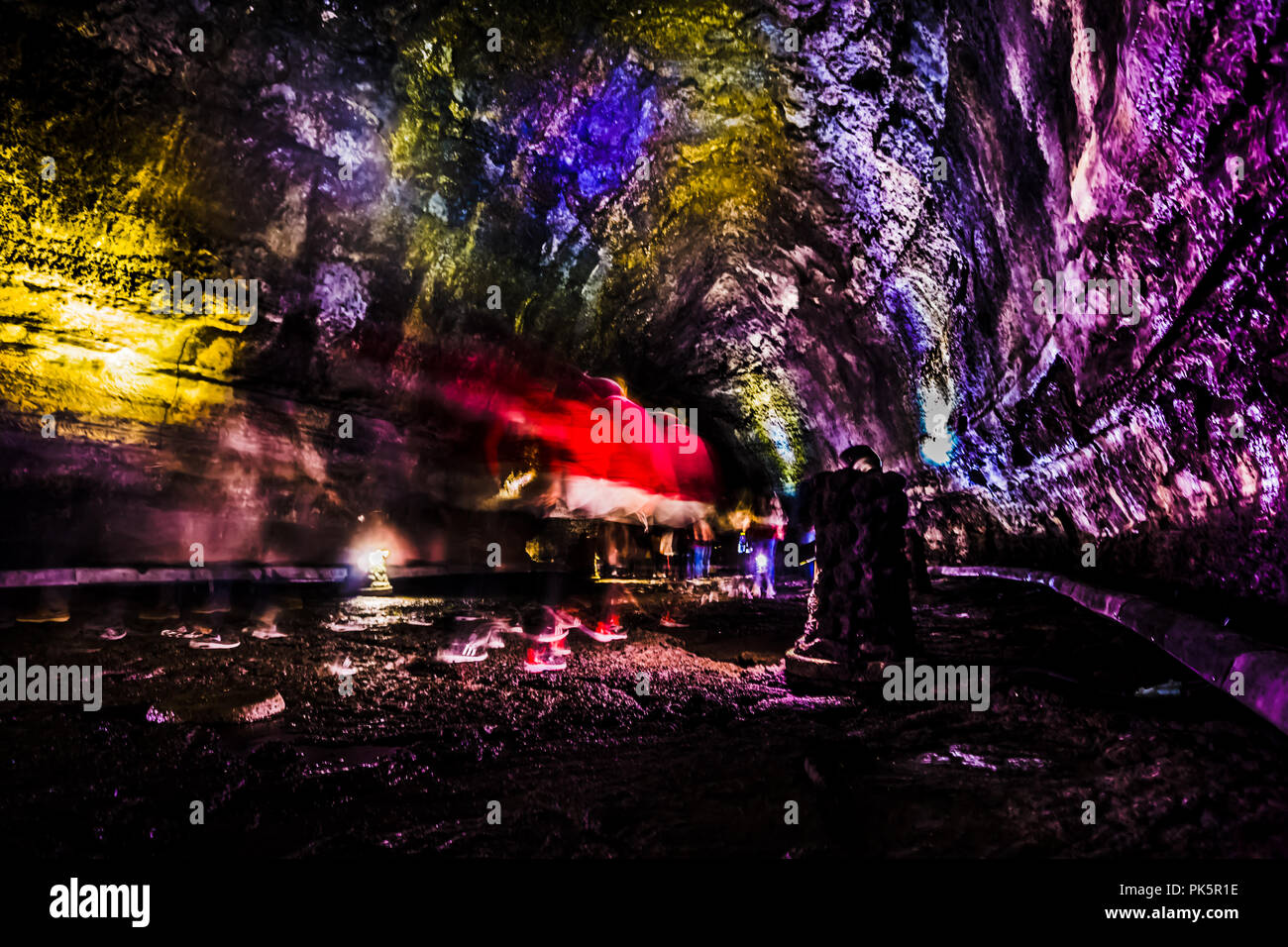 Jeju, South Korea - April 8,2018: The Manjanggul Cave is one of the ...