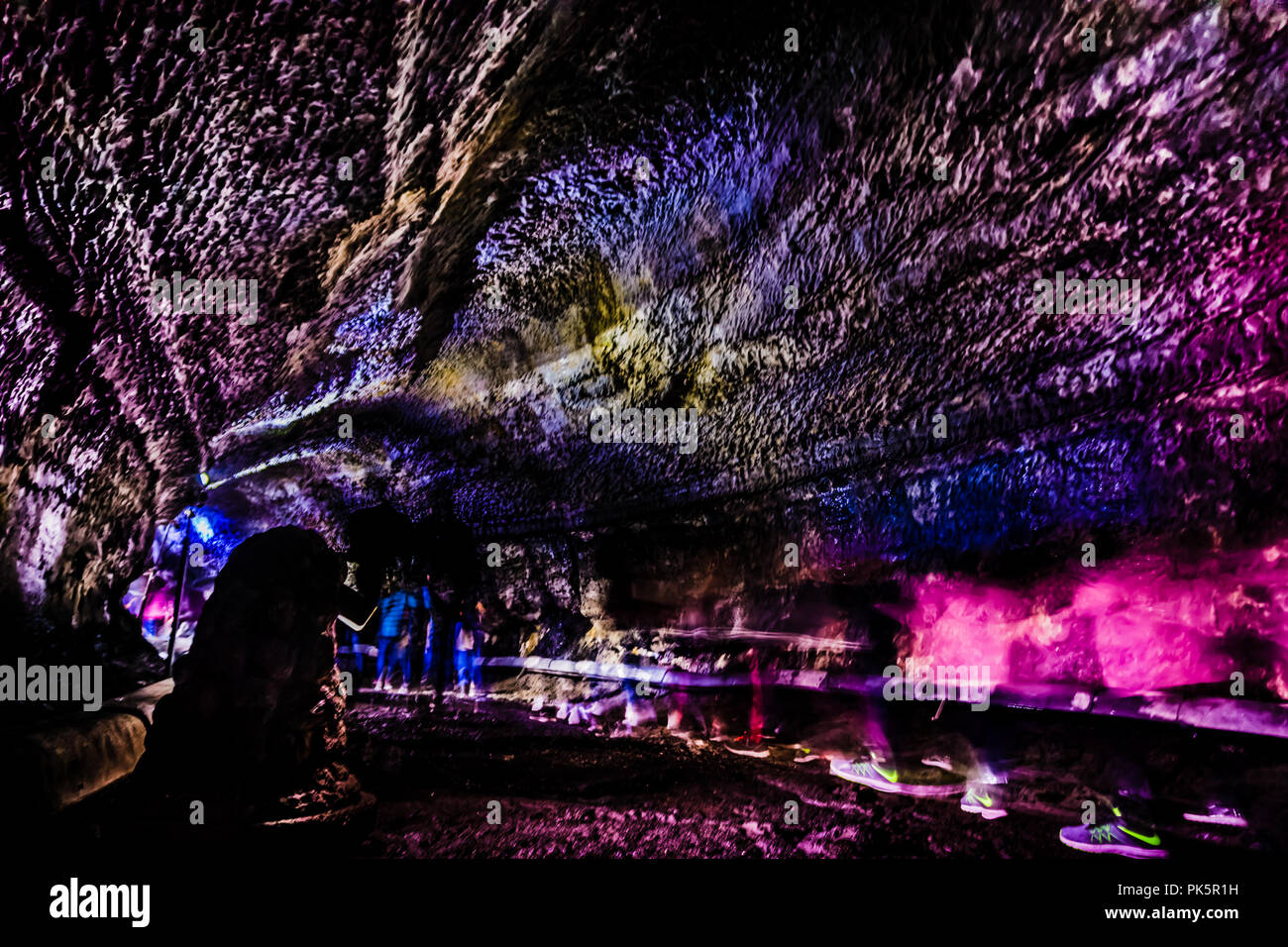 Jeju, South Korea - April 8,2018: The Manjanggul Cave is one of the ...