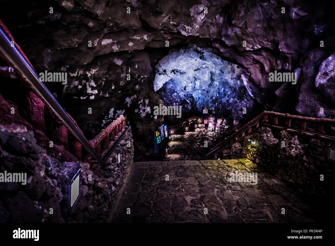 Jeju, South Korea - April 8,2018: The Manjanggul Cave is one of the ...