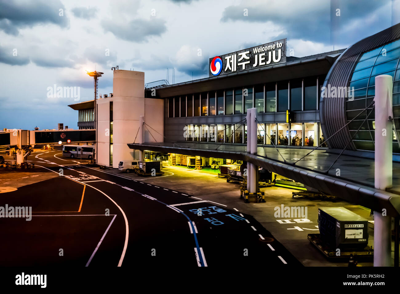 Jeju, South Korea - April 10,2018: At Jeju International Airport ...