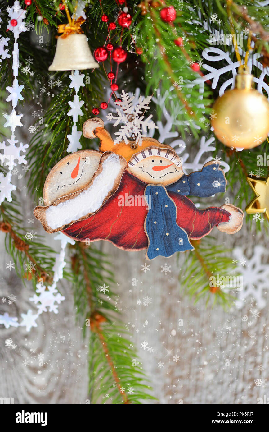 Snowman toy branch fir hi-res stock photography and images - Alamy