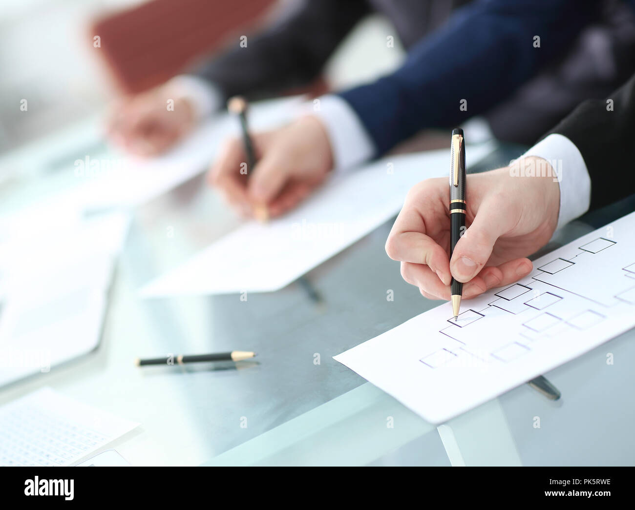 background image of business team working at Desk Stock Photo - Alamy
