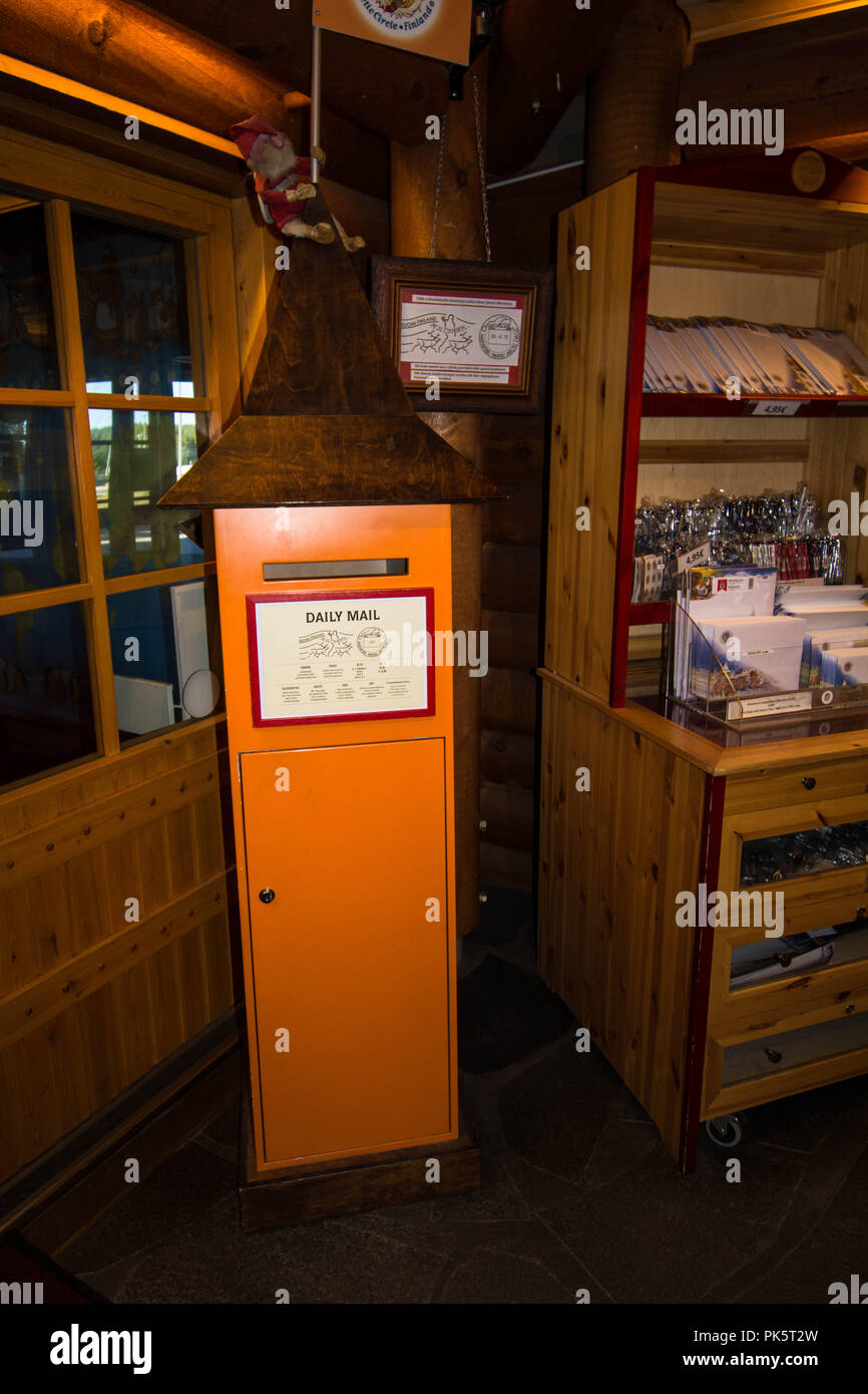 Post box for Santa in the Arctic Circle Stock Photo - Alamy