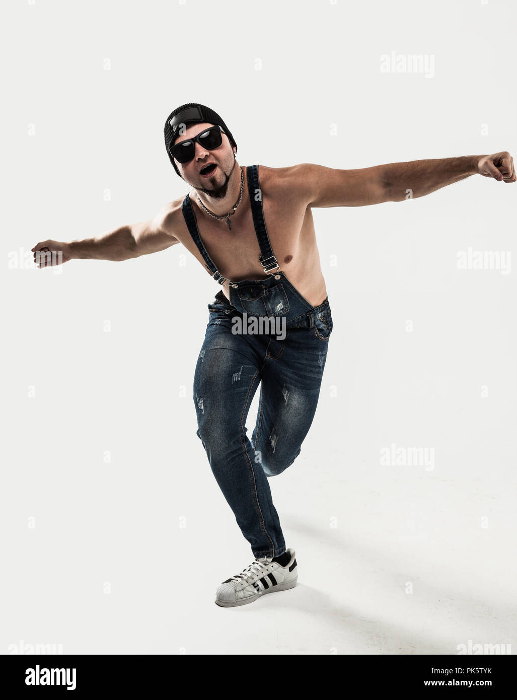 best rapper dancing break dance .photo on a light background Stock ...