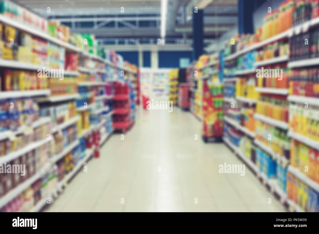 Supermarket blurred interior abstract background with bokeh Stock Photo ...