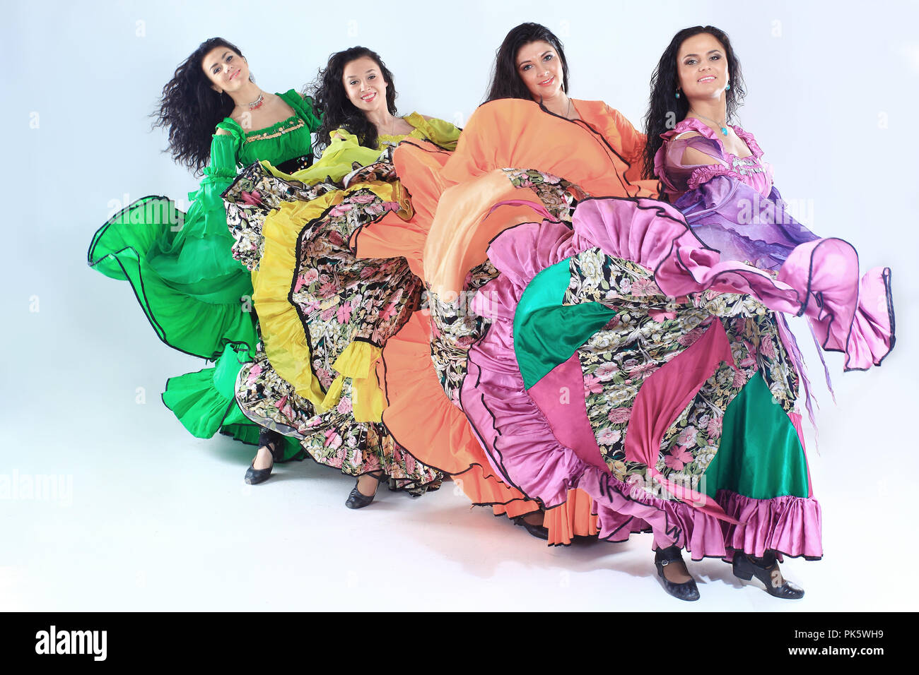 professional Gypsy dancing group in national costumes performing folk ...