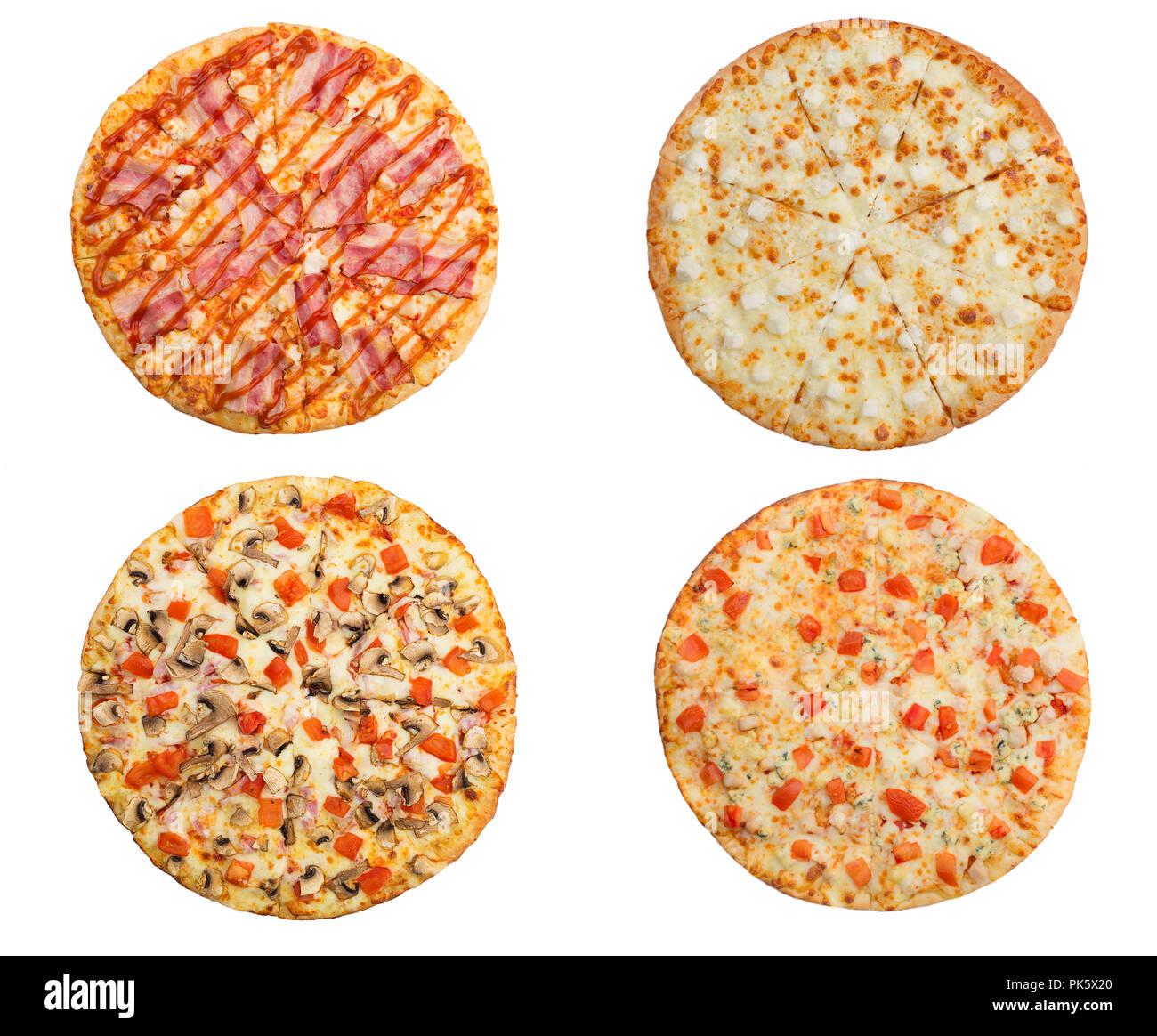 Set of the best Italian pizzas isolated on white background Stock Photo ...