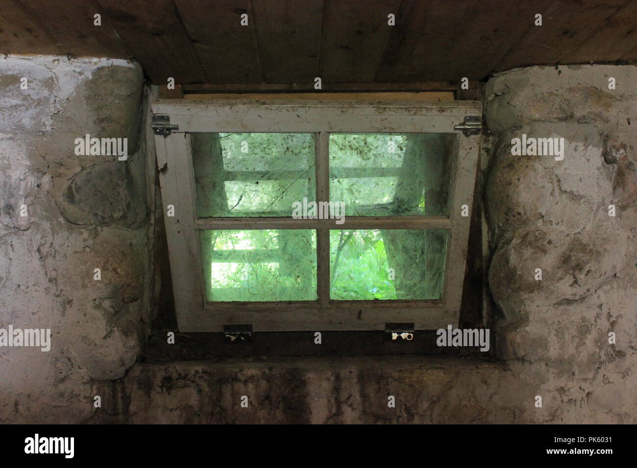 An old vintage traditional wooden window on a late summer day Stock ...