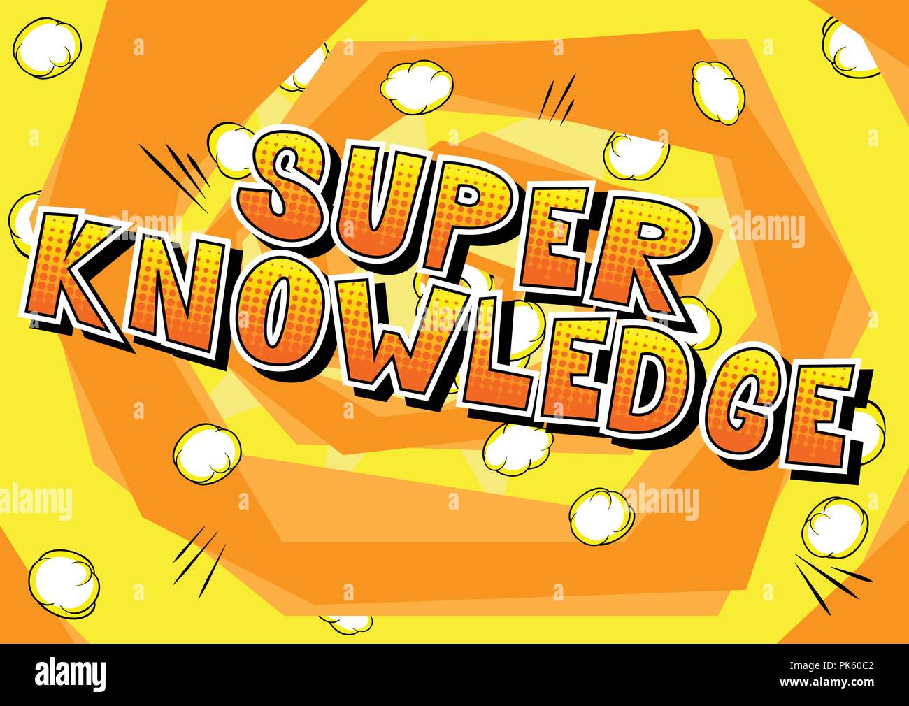 Super Knowledge Vector Illustrated Comic Book Style Phrase Stock
