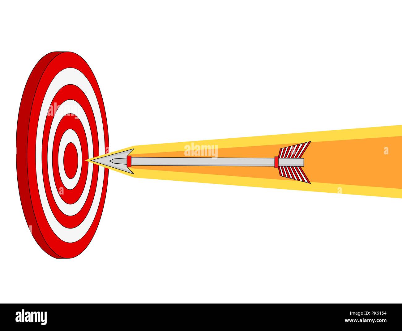 An arrow hitting the center of target Stock Vector Images - Alamy
