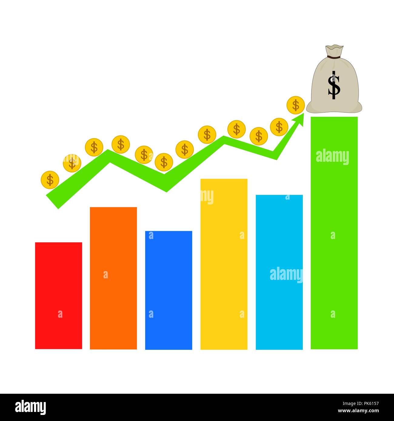 Business success growth profit money graph ,goal concepts Stock Vector ...