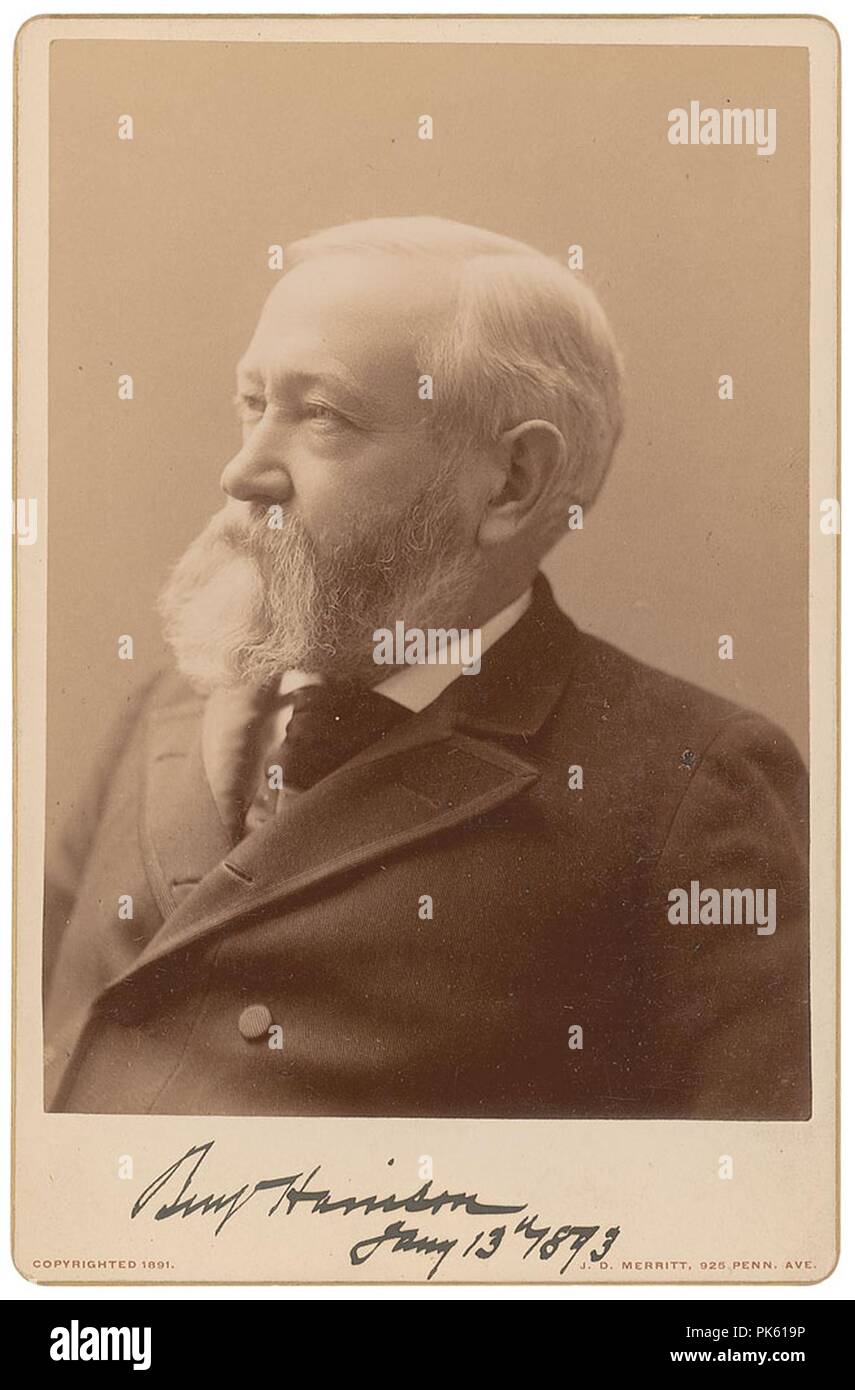 Benjamin Harrison by Merritt, 1891 Stock Photo - Alamy