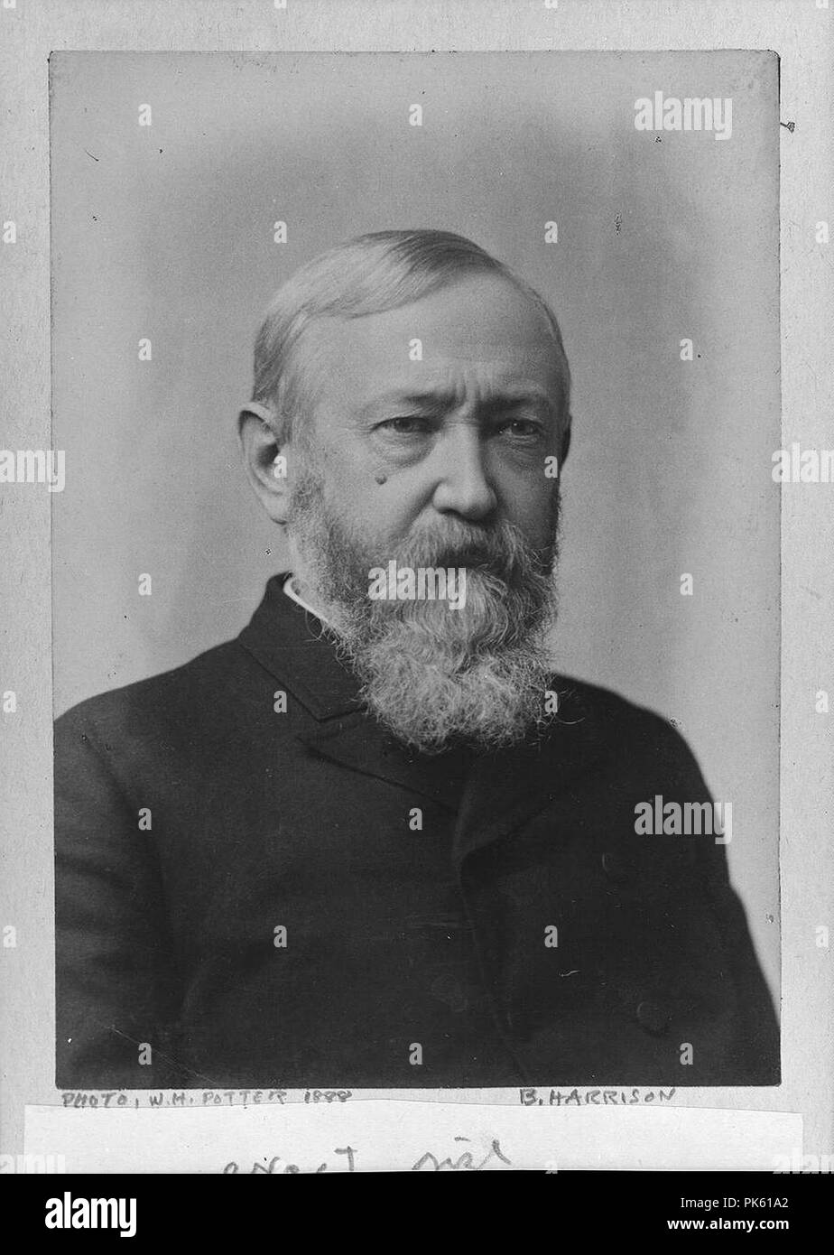 Benjamin Harrison, head-and-shoulders portrait, facing right Stock ... Benjamin Harrison, head-and-shoulders portrait, facing right Stock ...