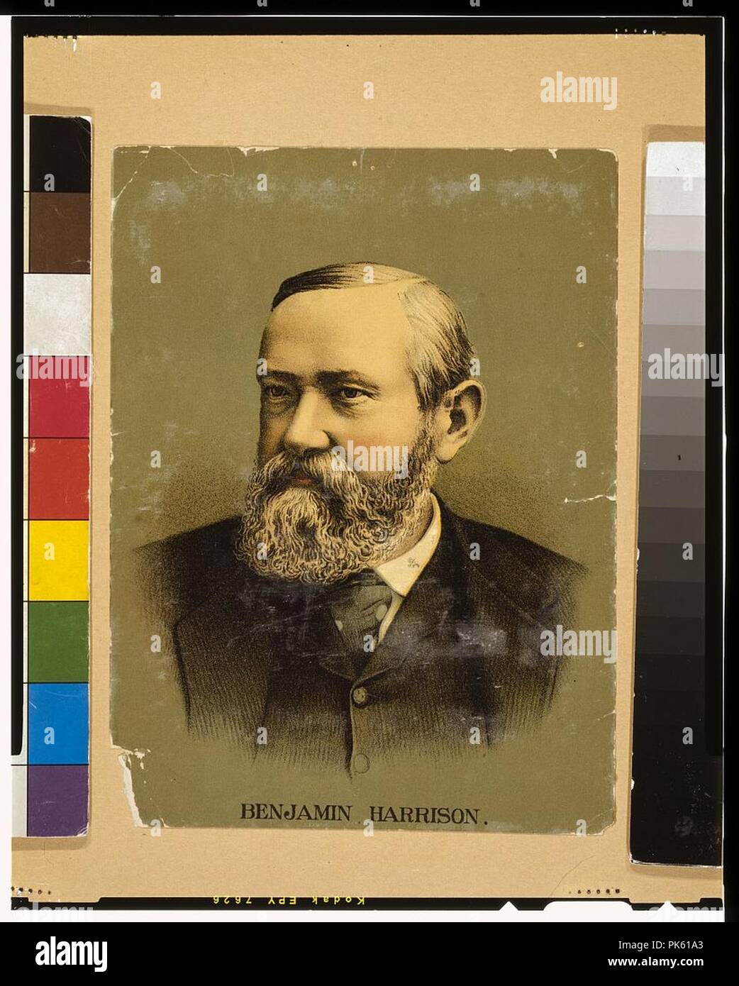 Benjamin Harrison, head-and-shoulders portrait, facing slightly left ...