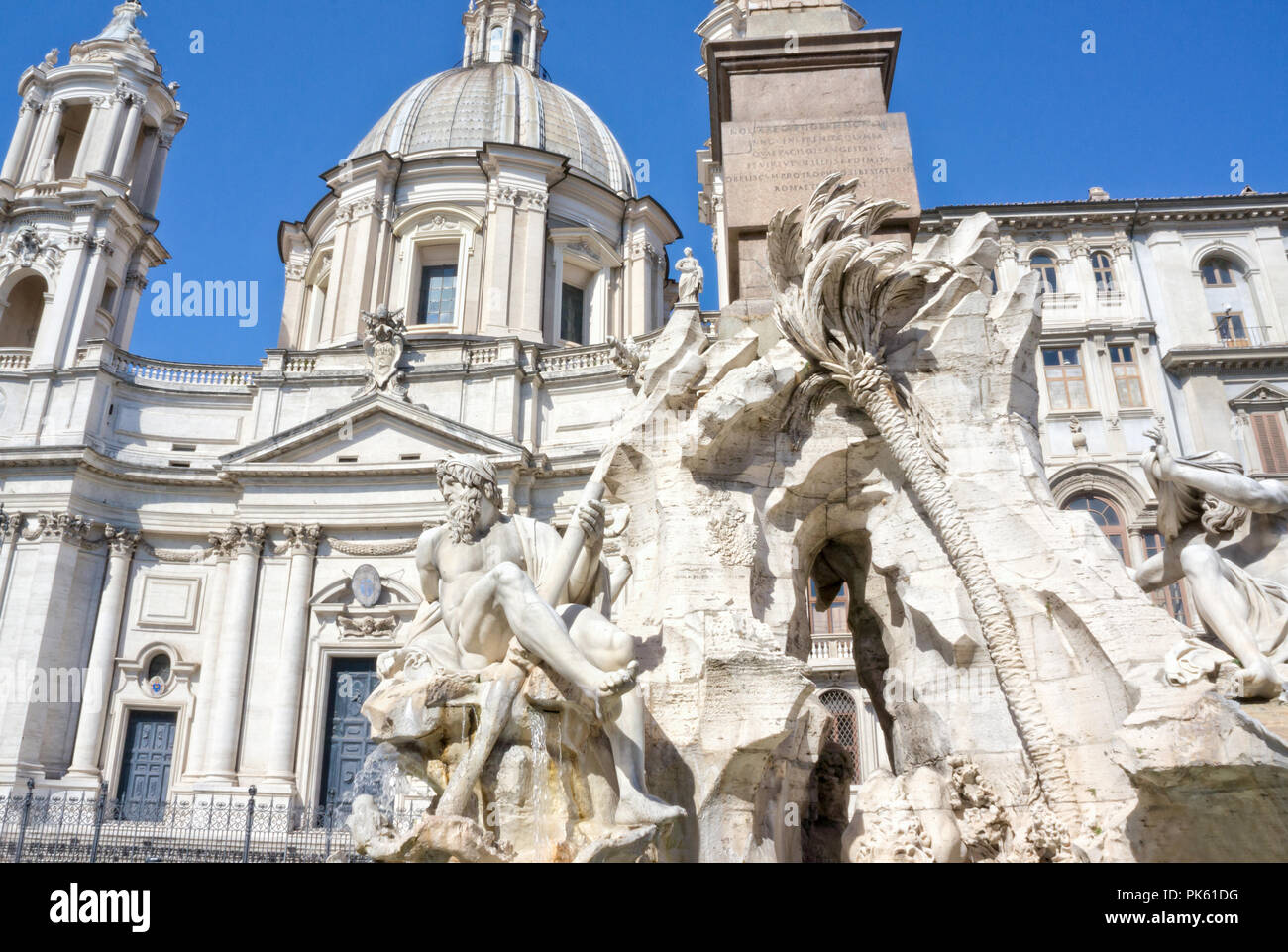 Four Rivers Fountain- Piazza Navona- Rome- Italy Stock Photo - Alamy