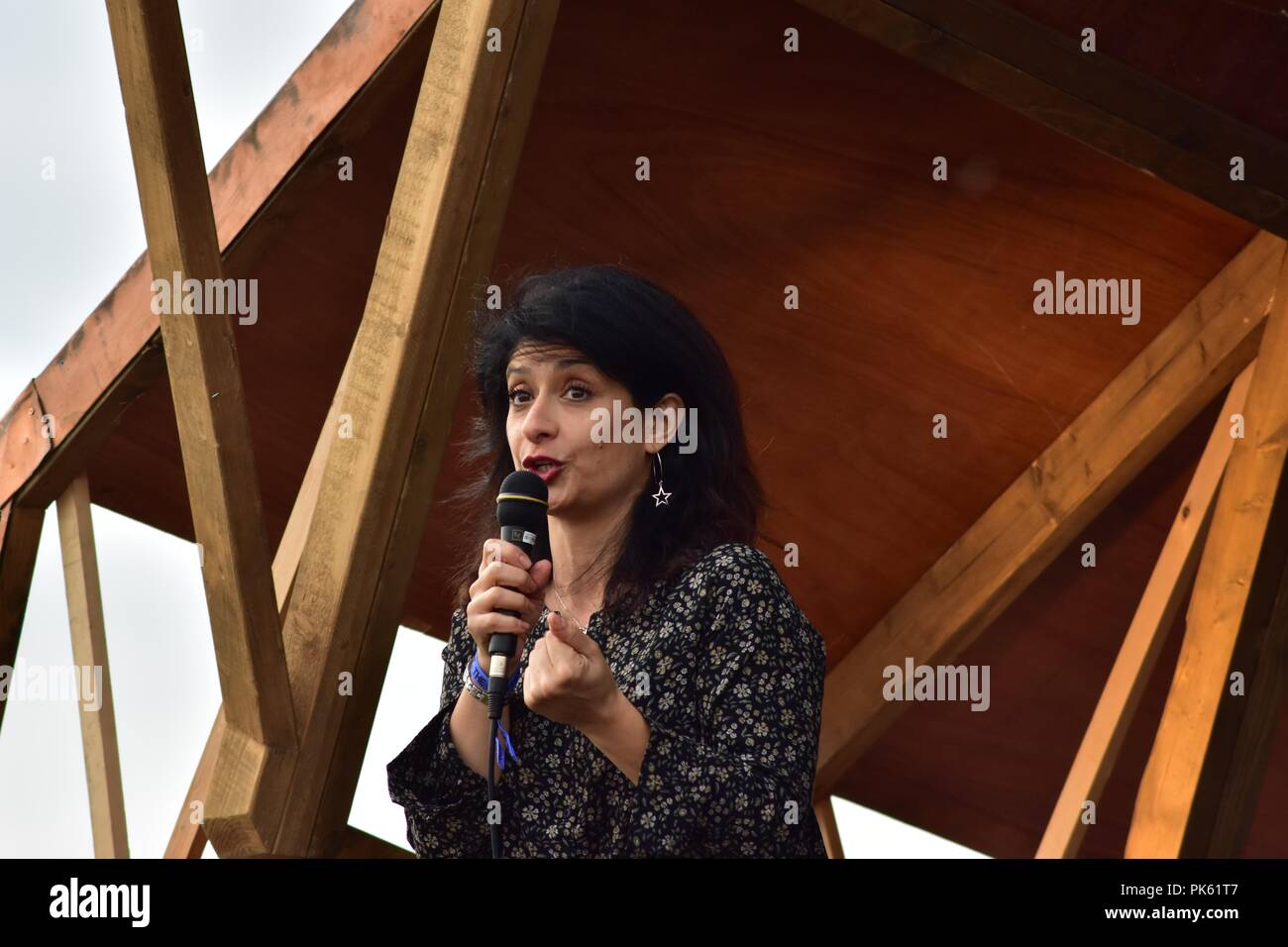 Comedian and author Shappi Khorsandi at the Downs Festival, Bristol ...